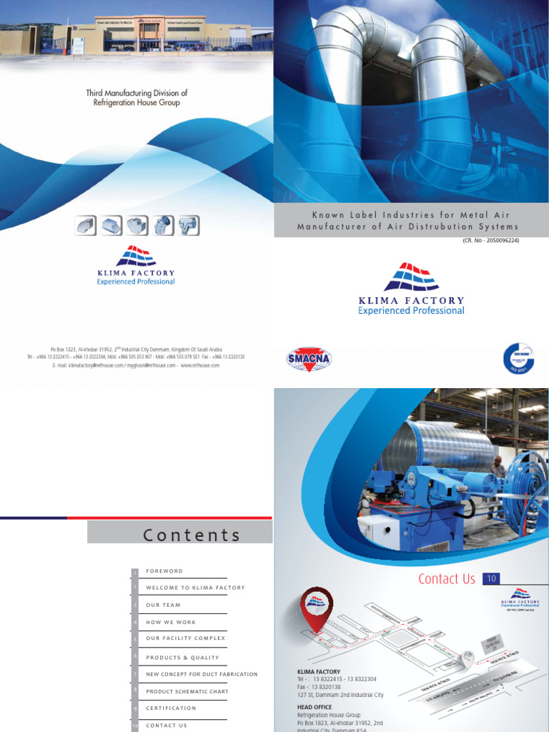 Klima Duct Factory Profile | PDF | Duct (Flow) | Quality Management