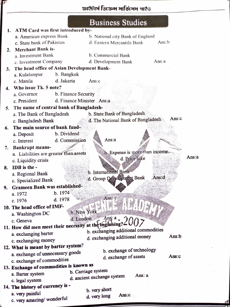 Business Studies For BAFA Preliminary. | PDF