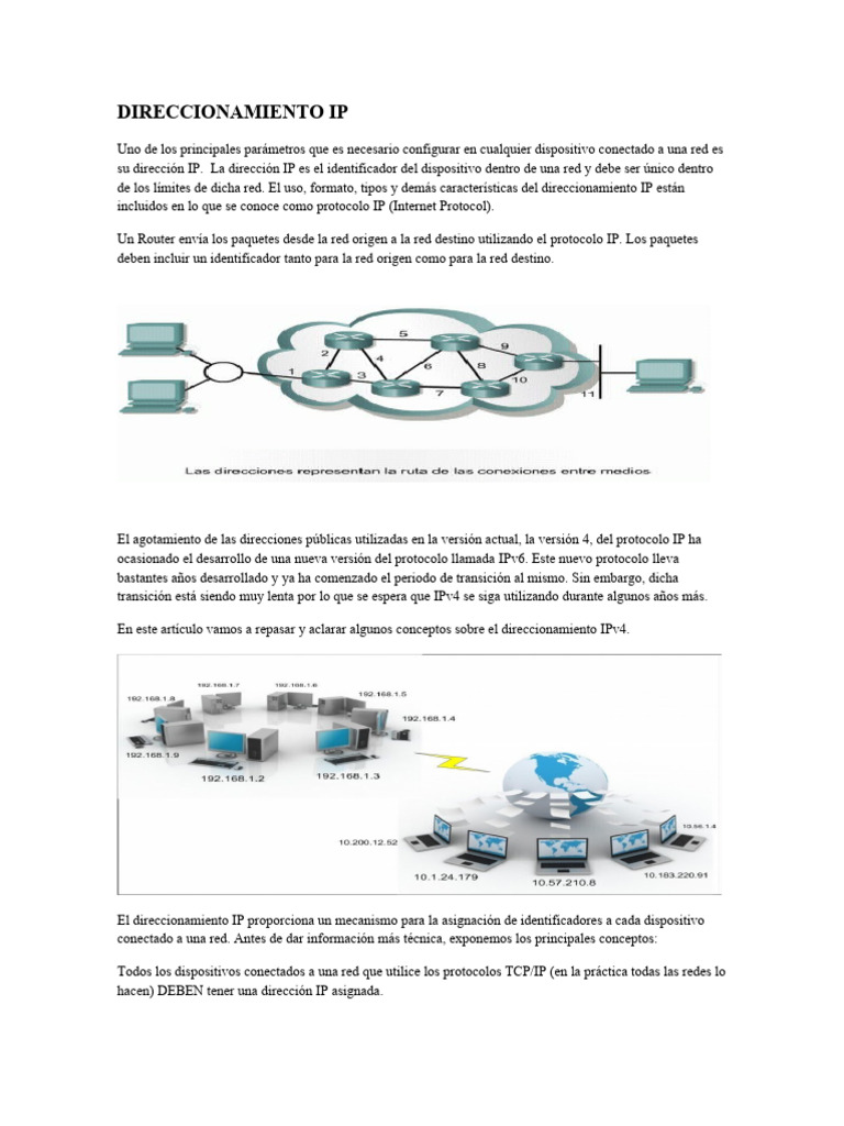 Direccionamiento Ip | PDF | Dirección IP | Red de arquitectura
