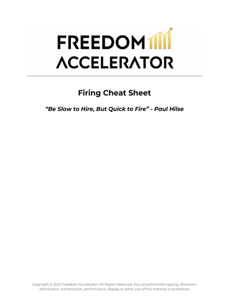 Firing Cheat Sheet | PDF