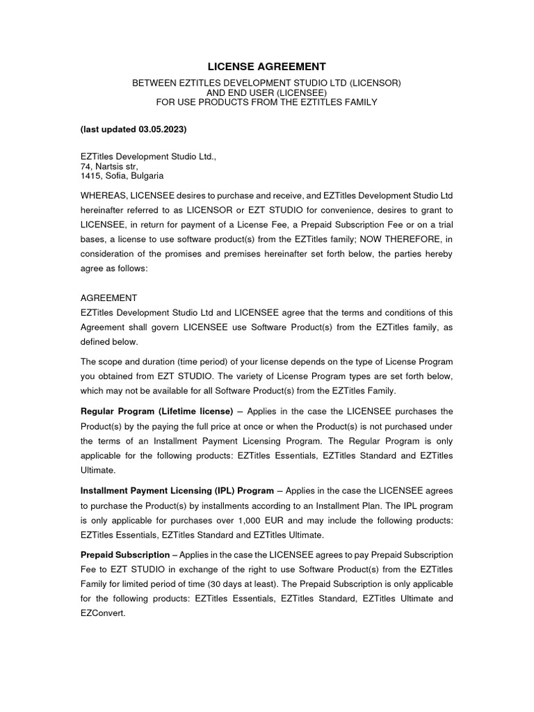 License Agreement | PDF | License | Computing