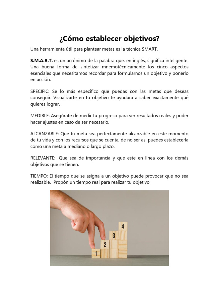 Cómo Establecer Objetivos | PDF | Objetivo