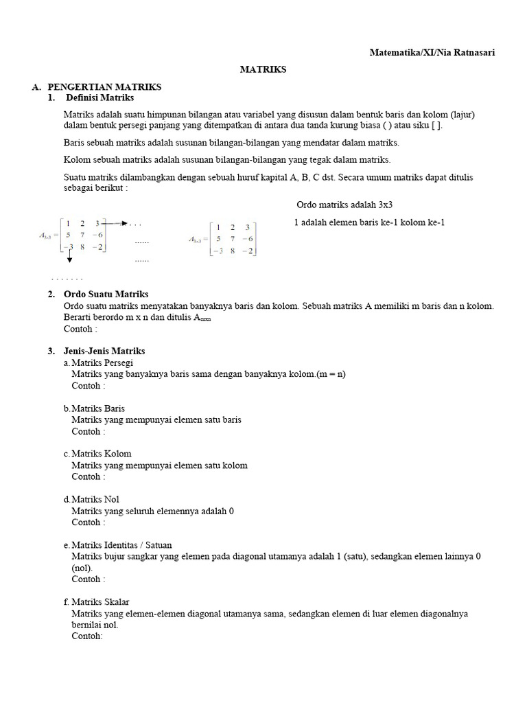 Materi Matriks | PDF | Metode & Bahan Ajar | Komputer