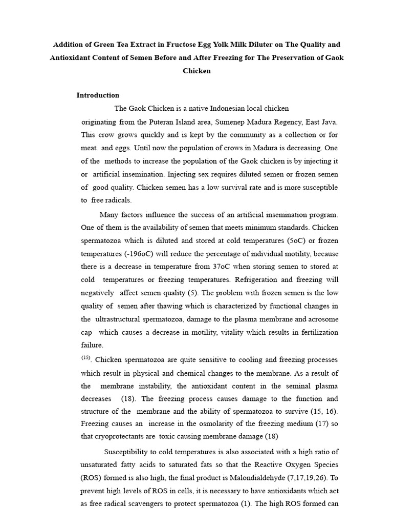 Green Tea Extract Enhances Chicken Semen Quality | PDF | Semen ...