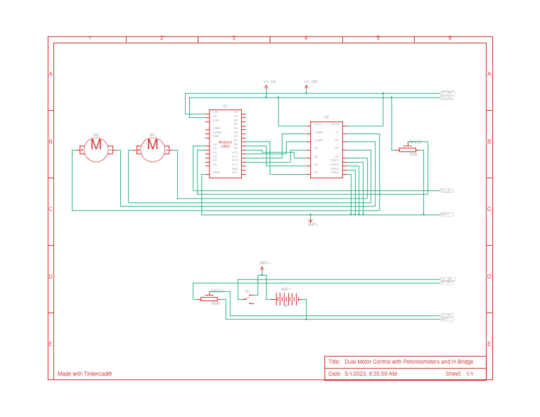 Dual Motor Control With Potentiometers H Bridge | PDF