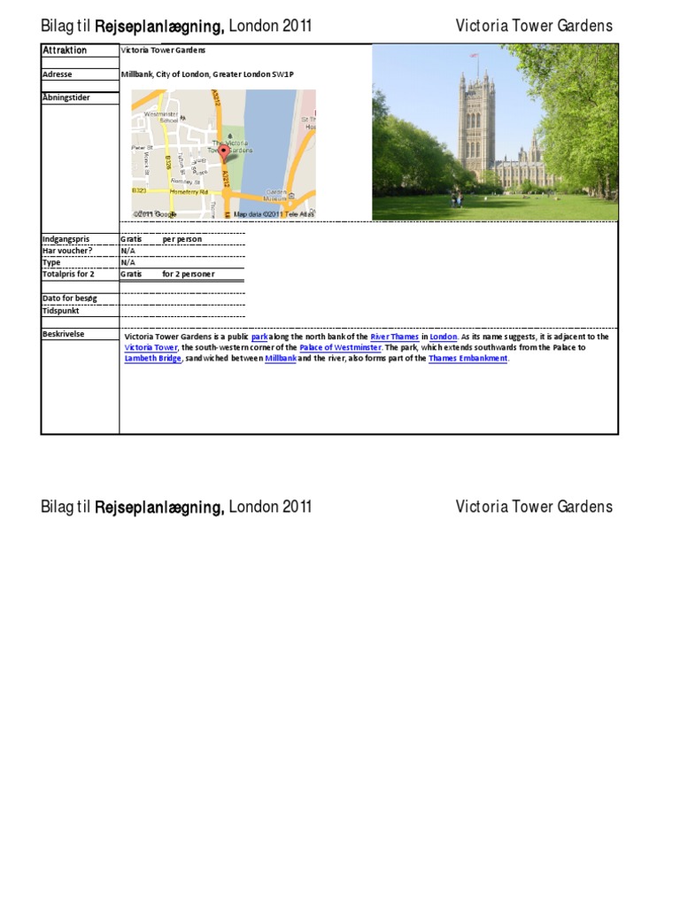 Victoria Tower Gardens Overview | PDF