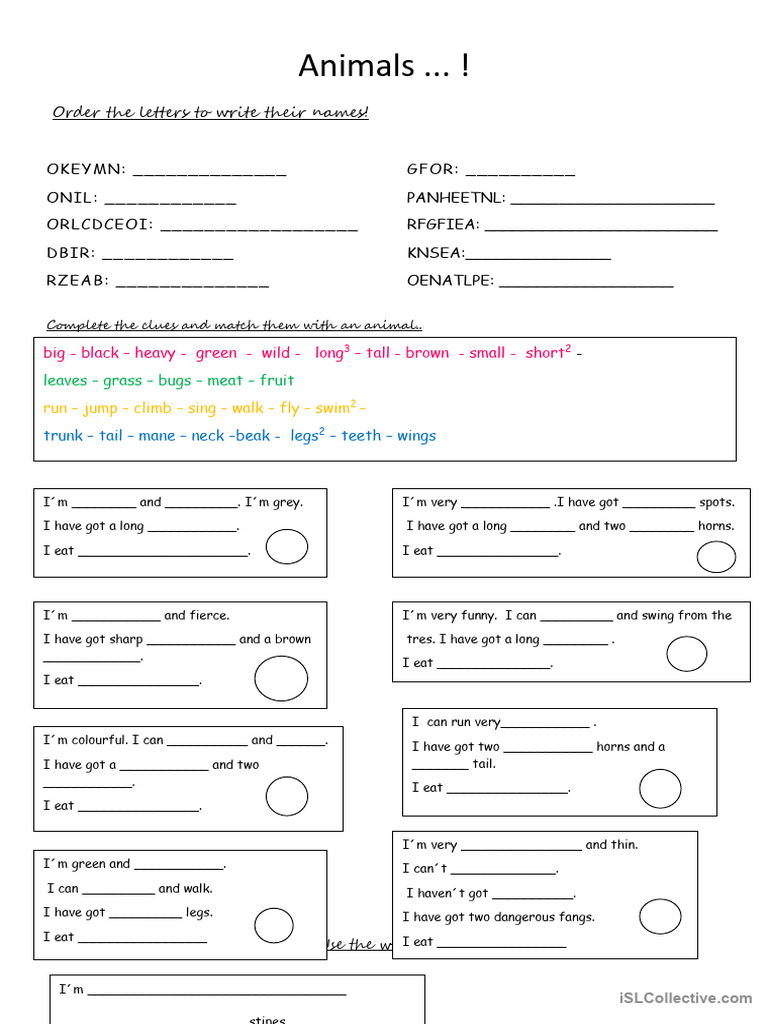 Animals Descriptions | PDF