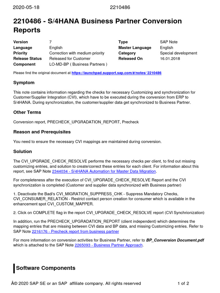 S4HANA Business Partner Conversion | PDF | Business | Data Management