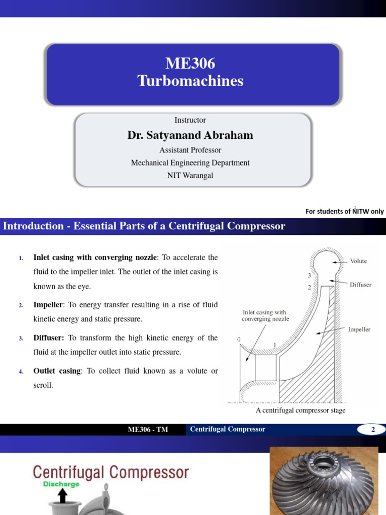 Centrifugal Compressor Components Overview | PDF | Fluid Dynamics | Turbine