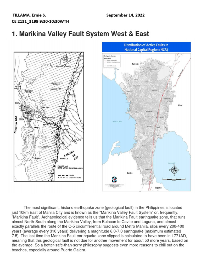 Marikina Valley Fault System West & East: TILLAMA, Ernie S. September ...