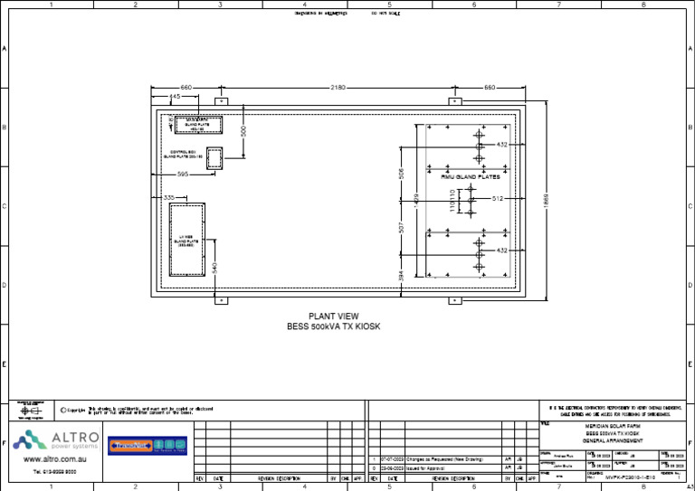 Meridian BESS 500kVA Kiosk E10 - Rev.1 | PDF