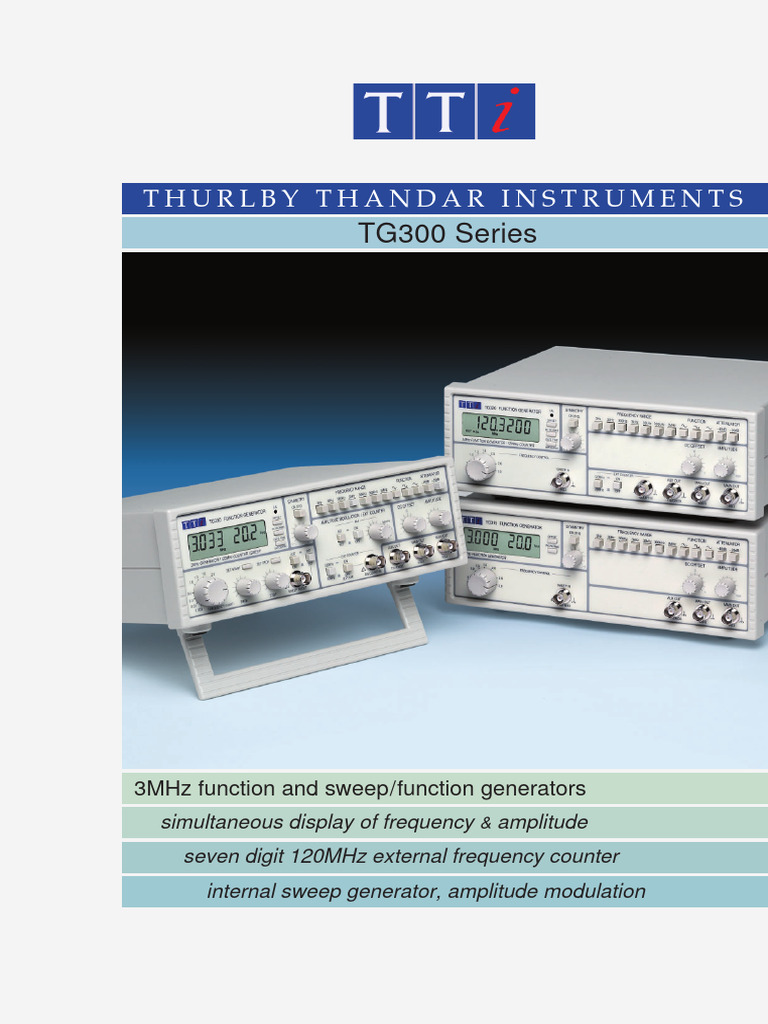 1300295750+TTi TG315 TG320 TG330 Function Generator Functii | PDF | Amplitude | Frequency