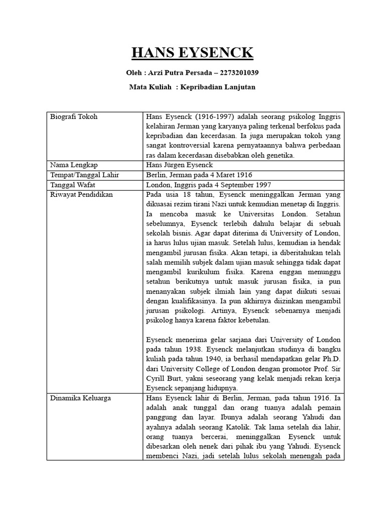 Hans Eysenck | PDF