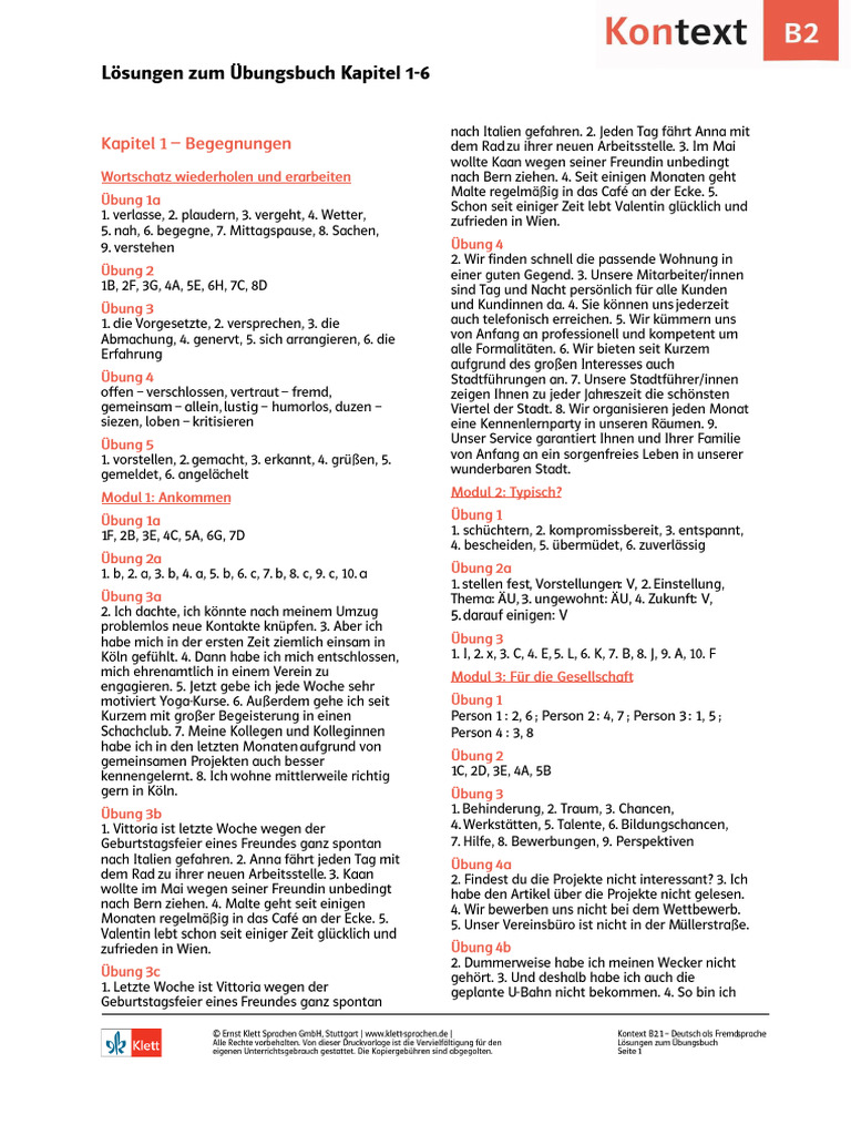 Kontext B2-1 UeB Loesungen | PDF