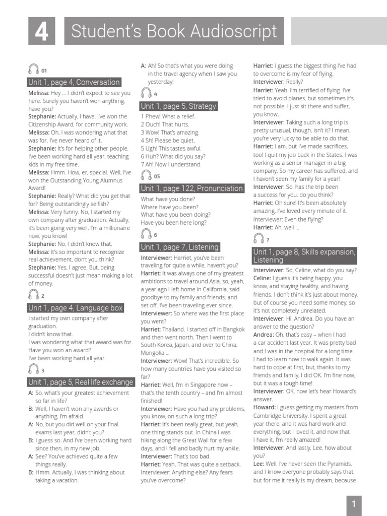 BTP SB4 Audioscript | PDF