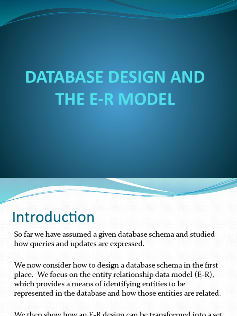 The Enity Relationship Model | PDF | Conceptual Model | Databases