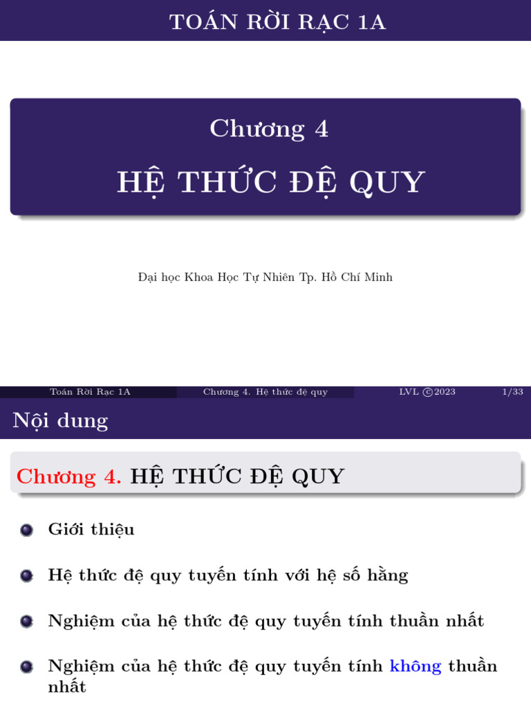 Chuong 4 - He Thuc de Quy | PDF