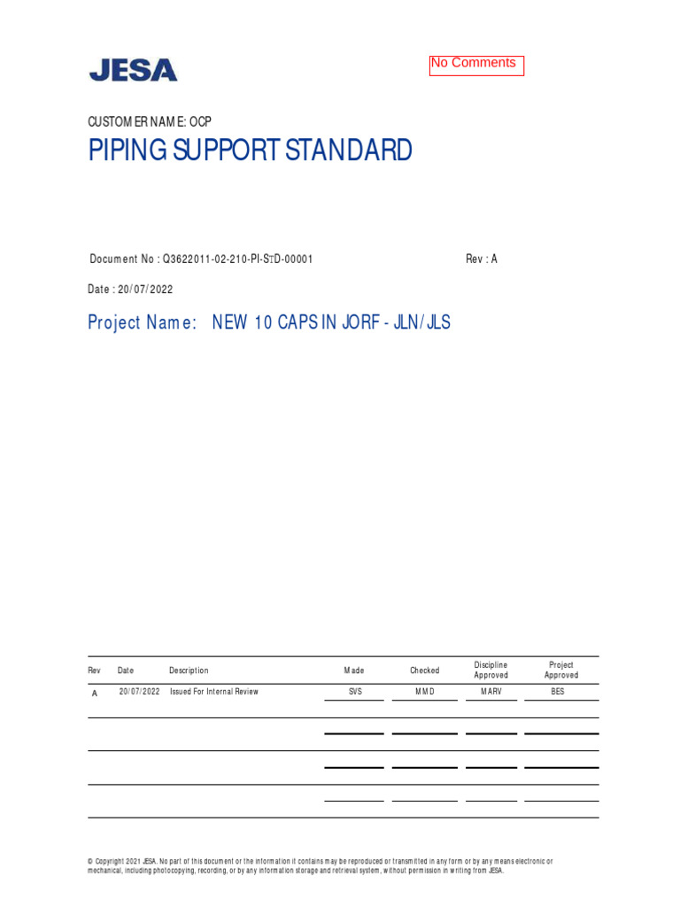 Standards Des Supports q3622011 02 210 Pi STD 00001 - A | PDF | Pipe ...
