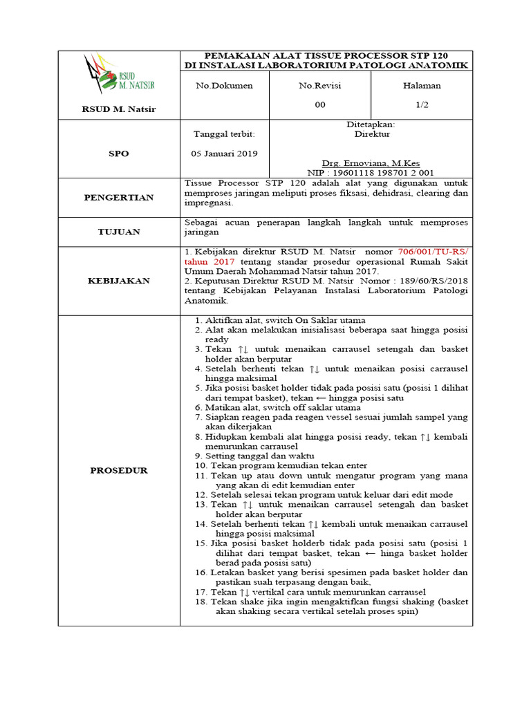 Sop Tissue Prcessor STP 120 | PDF