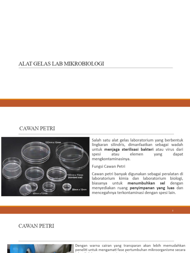 Alat Gelas Mikrobiologi Dan Klinik | PDF