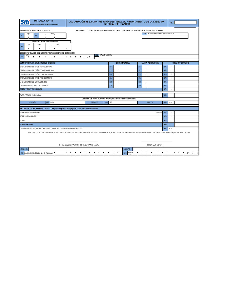 Formulario 118 | PDF