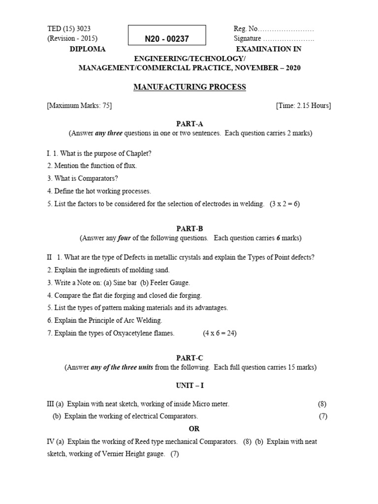 3023 Manufacturing Process - QP | PDF | Construction | Welding