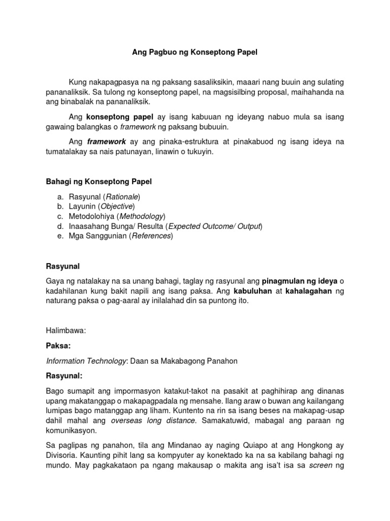 Pormat at Halimbawa NG Konseptong Papel | PDF
