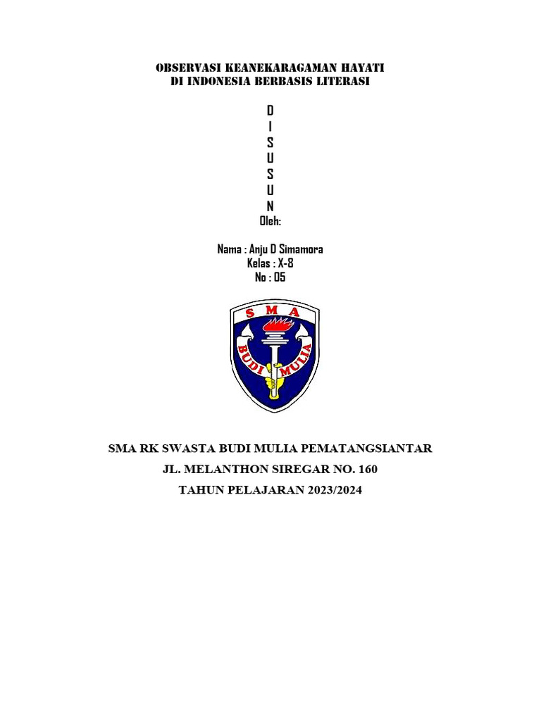 Observasi Keanekaragaman Hayati (Anju) (X-8) . | PDF | Kajian Bahasa Asing | Griya & Taman