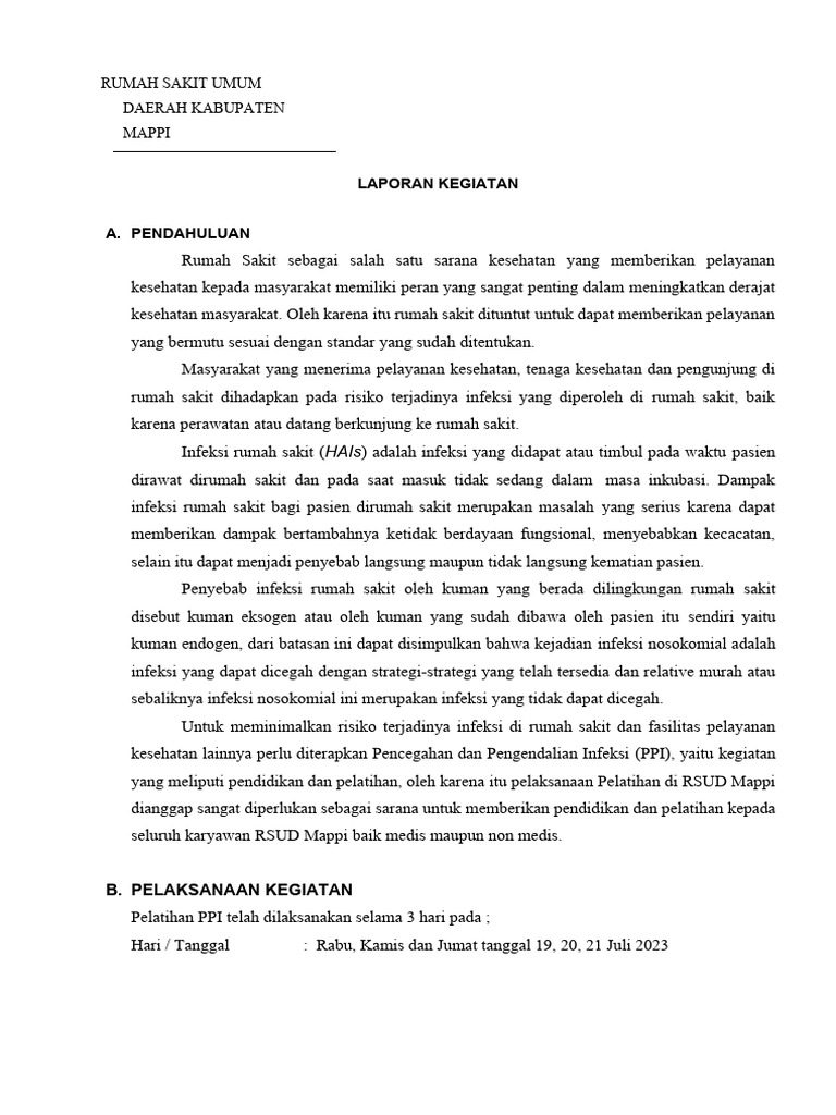 Laporan Kegiatan Ppi Pdf