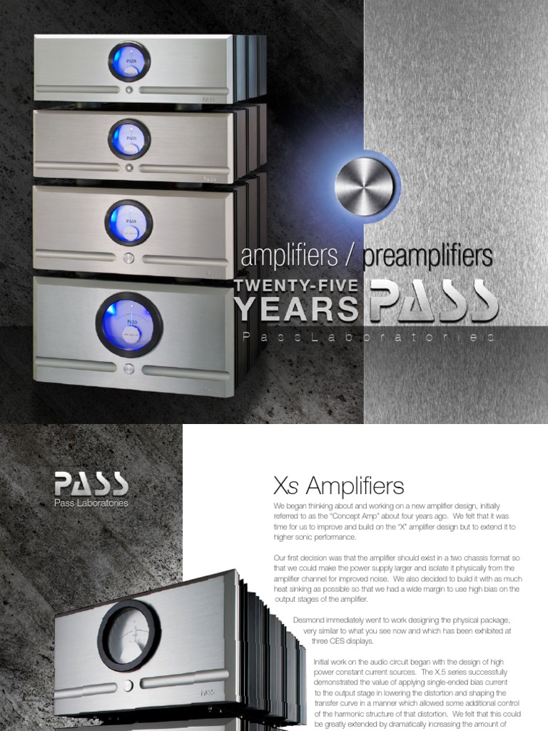 Pass Product Brochure 1 | PDF | Amplifier | Sound Technology