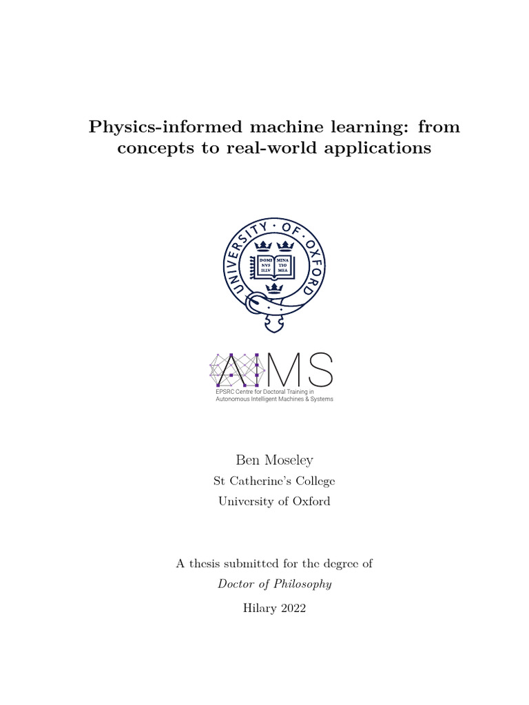 Moseley 2022 Physics-Informed Machine Learning-1 | PDF | Machine ...