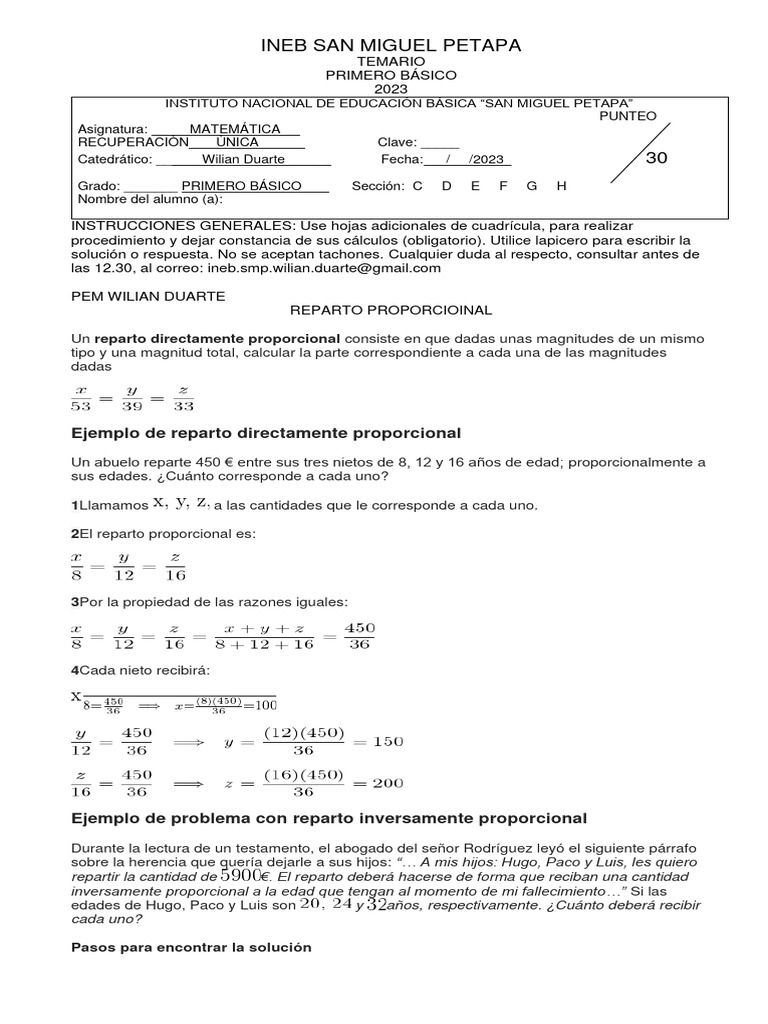 1º Básico - Matemática Ejemplos | PDF | Multiplicación | Álgebra