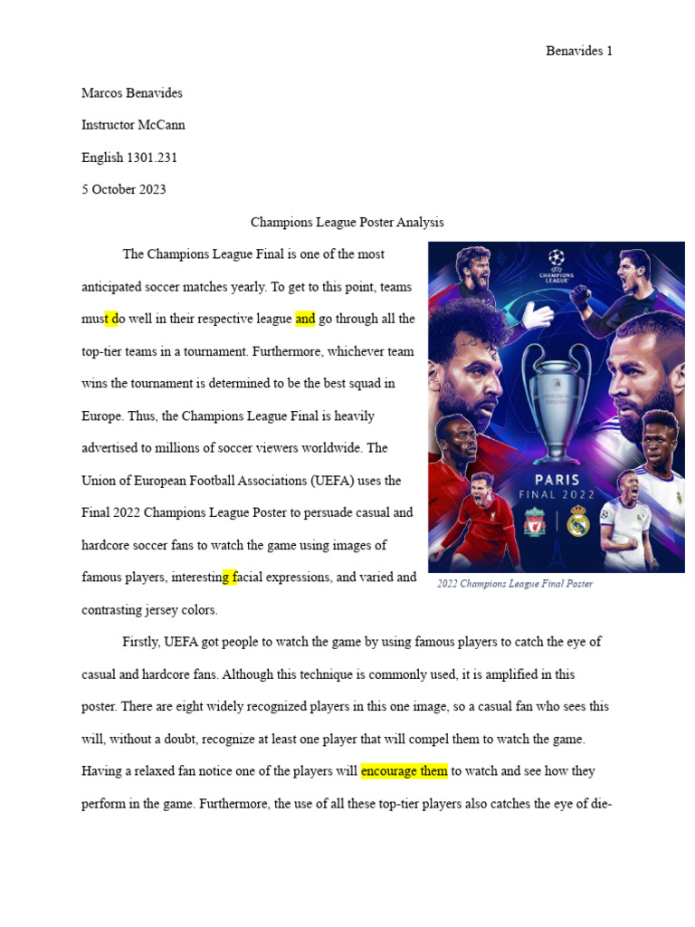 Essay 2 Updated | PDF | Uefa Champions League | Association Football