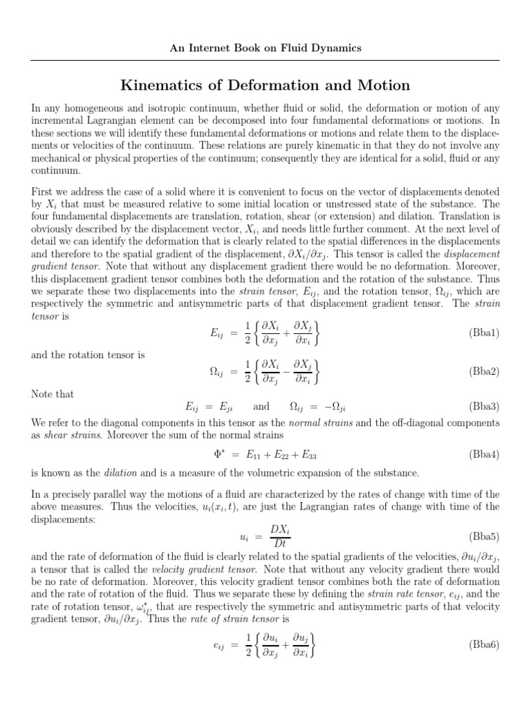 Kinematics 1 | PDF | Continuum Mechanics | Linear Algebra