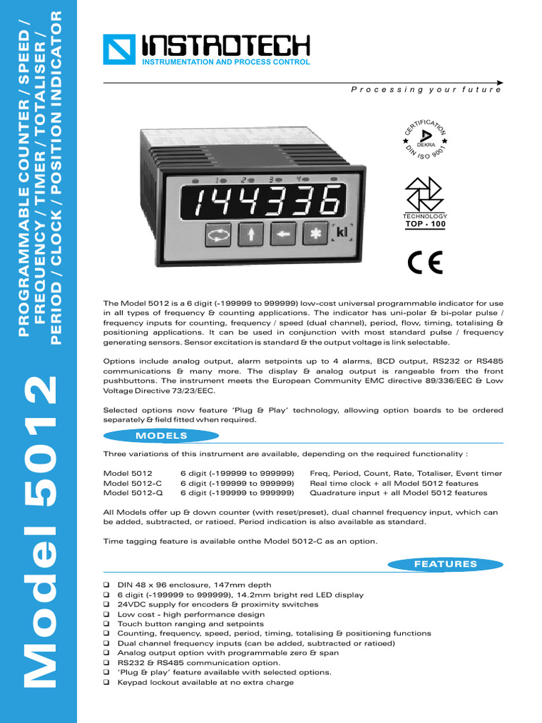 INSTROTECH 5012-Data | PDF | Power Supply | Relay