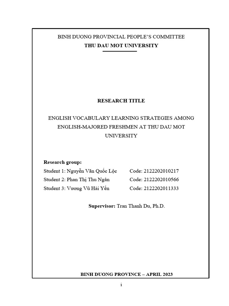 Reseach Methodology 1 Autorecovered Pdf Vocabulary Learning