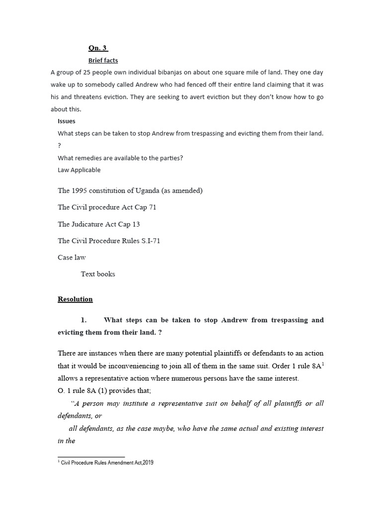 Representative Suits in Ugandan Civil Procedure | PDF | Lawsuit | Legal ...