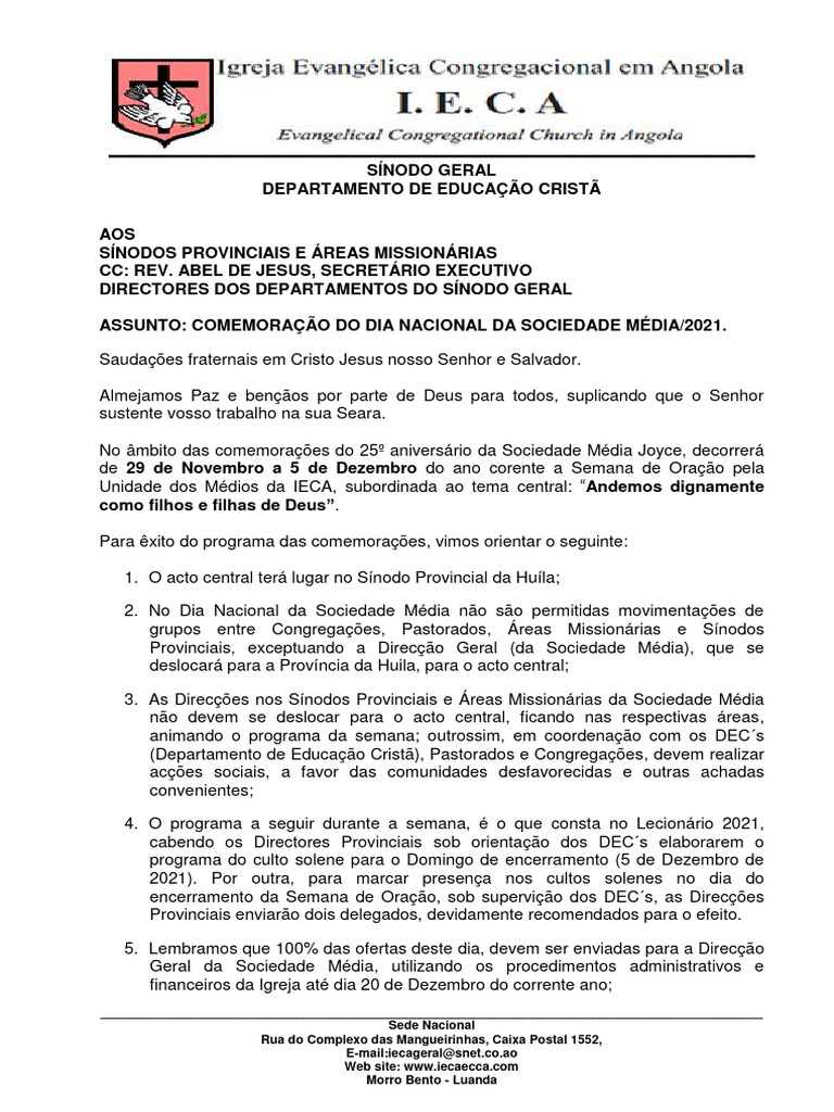 Circular - Dia Dos Médios Da Ieca 2021 | PDF