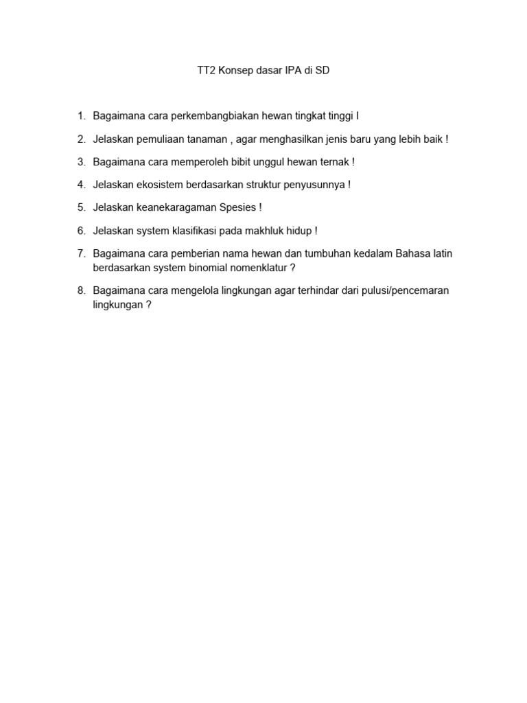 TT2 Konsep Dasar Ipa Di SD | PDF