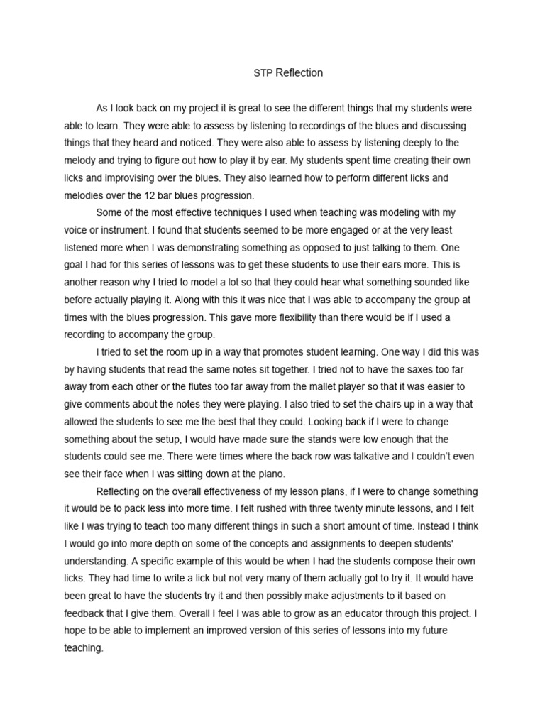 STP Reflection | PDF | Blues