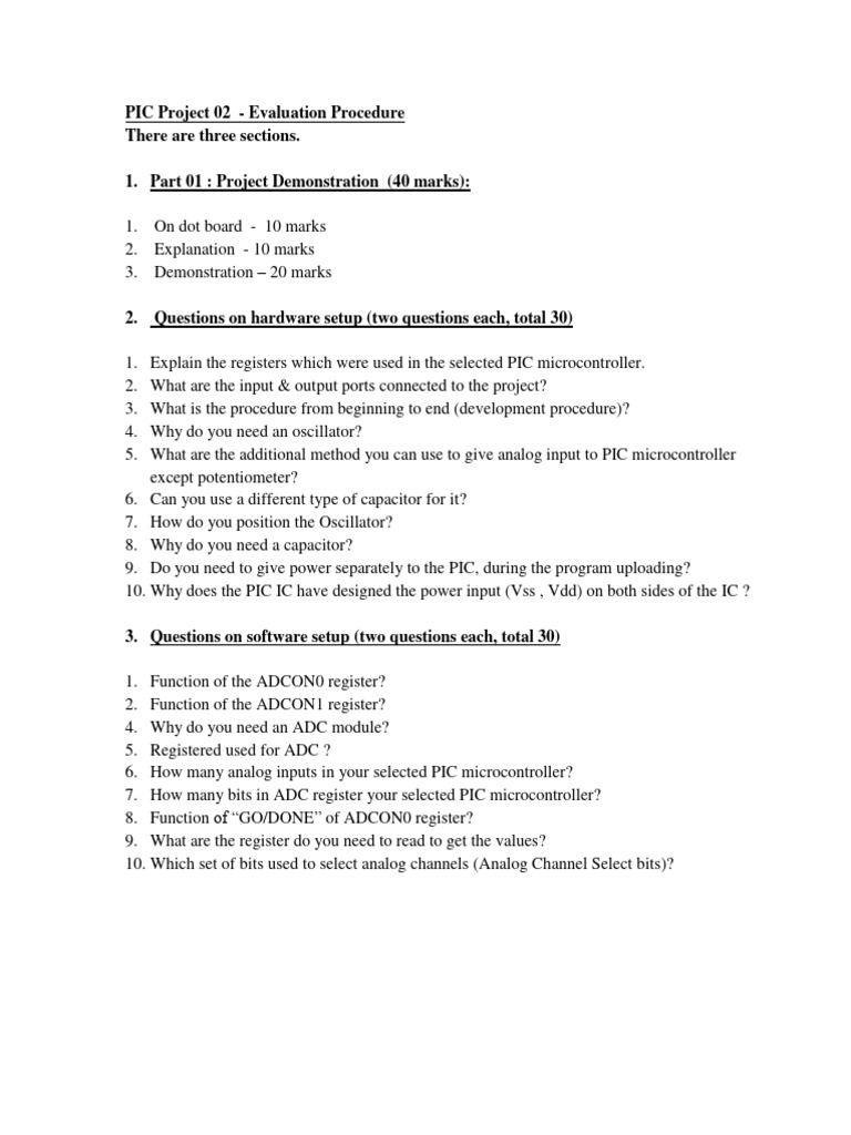 PIC Project 02 - Evaluation Project | PDF