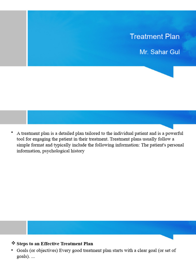 4 Treatment Plan | PDF | Goal | Psychotherapy