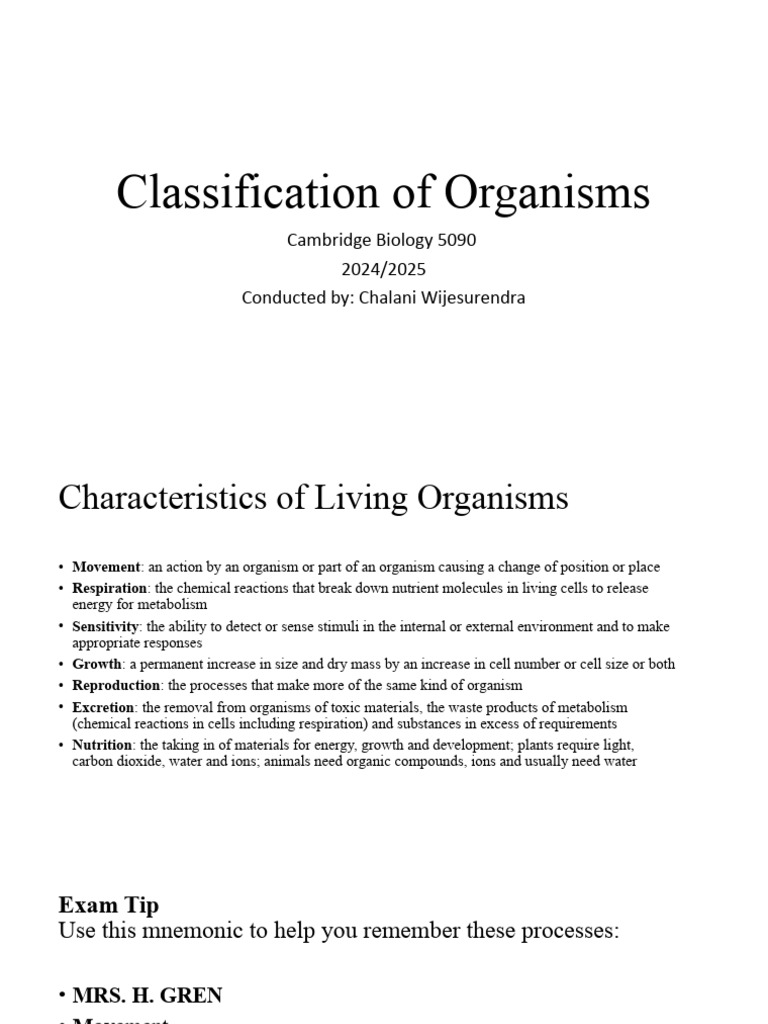 Classification of Living Organisms | PDF | Nutrition | Diet & Nutrition