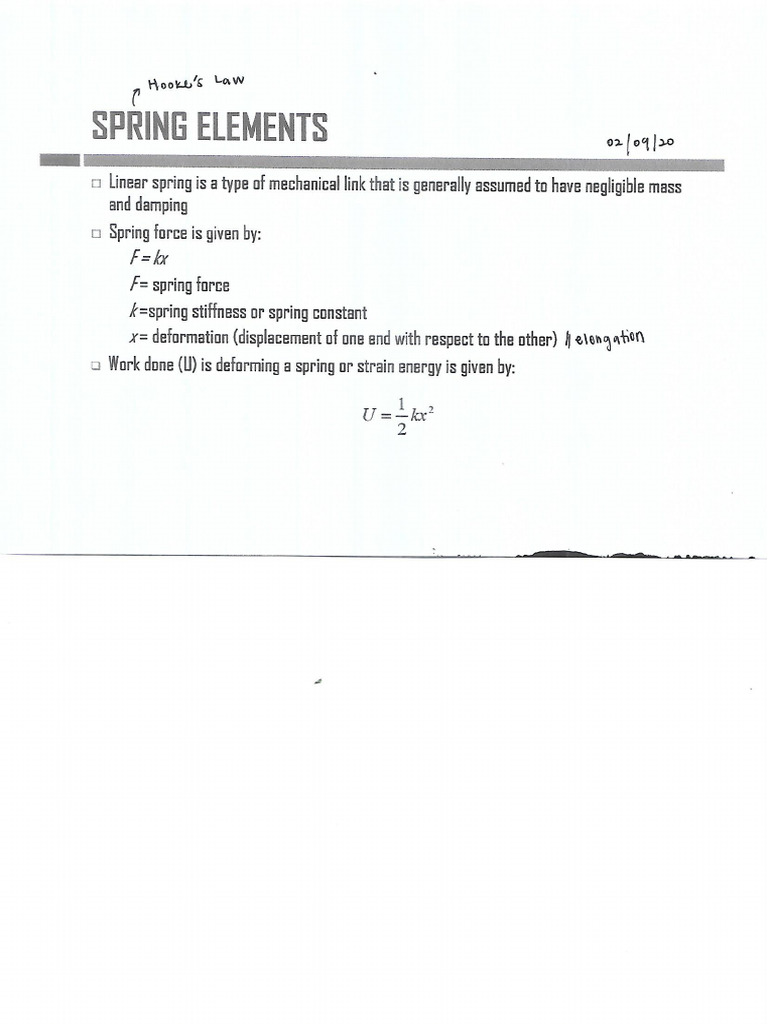 CHAPTER 1 - Spring Element ONLY | PDF