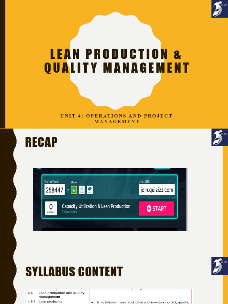 Lean Production & Quality Management - DONE | Download Free PDF | Lean ...
