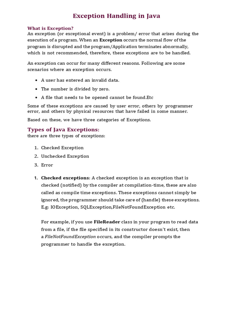 Exception Handling Converted1 Pdf Method Computer Programming Class Computer Programming