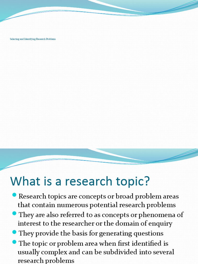 Research Problem Selection Guide | PDF | Hypothesis | Null Hypothesis