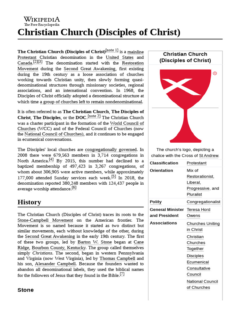 Christian Church (Disciples of Christ) | PDF | Christian Church ...
