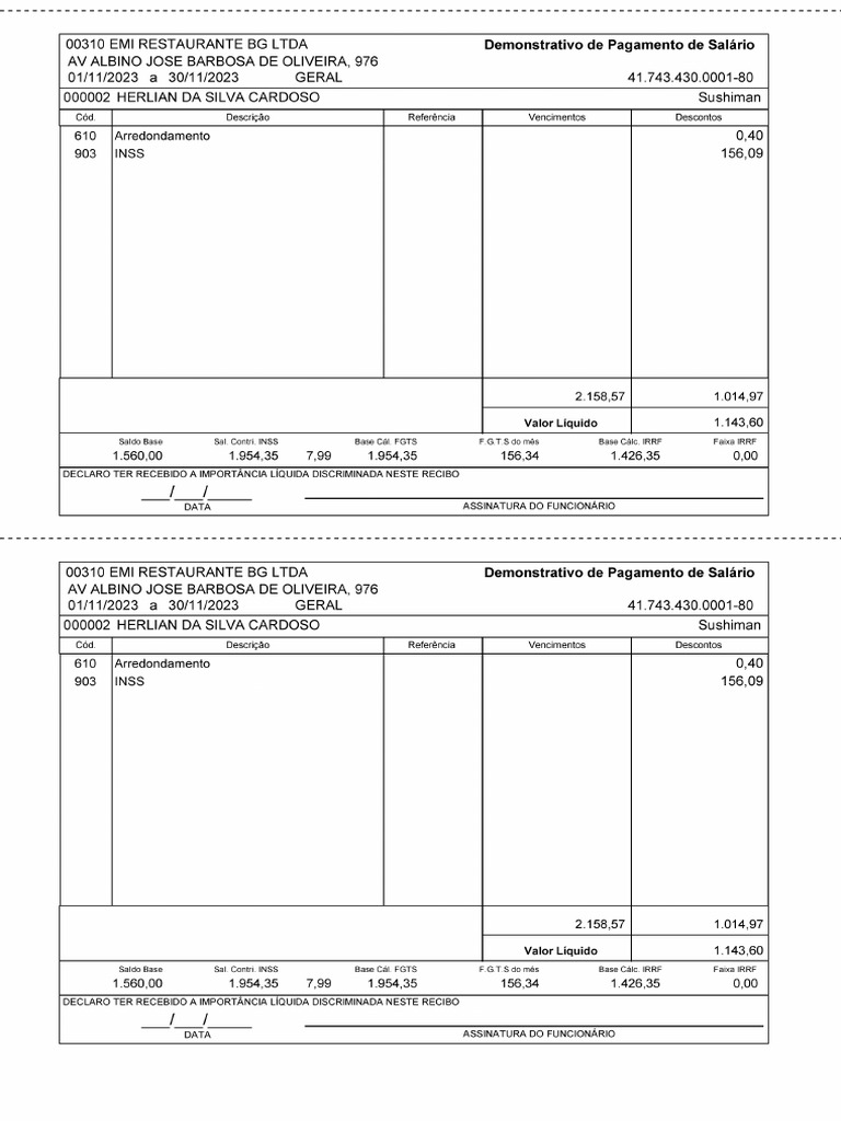 2 - Holerite 11-2023 | PDF 2 - Holerite 11-2023 | PDF