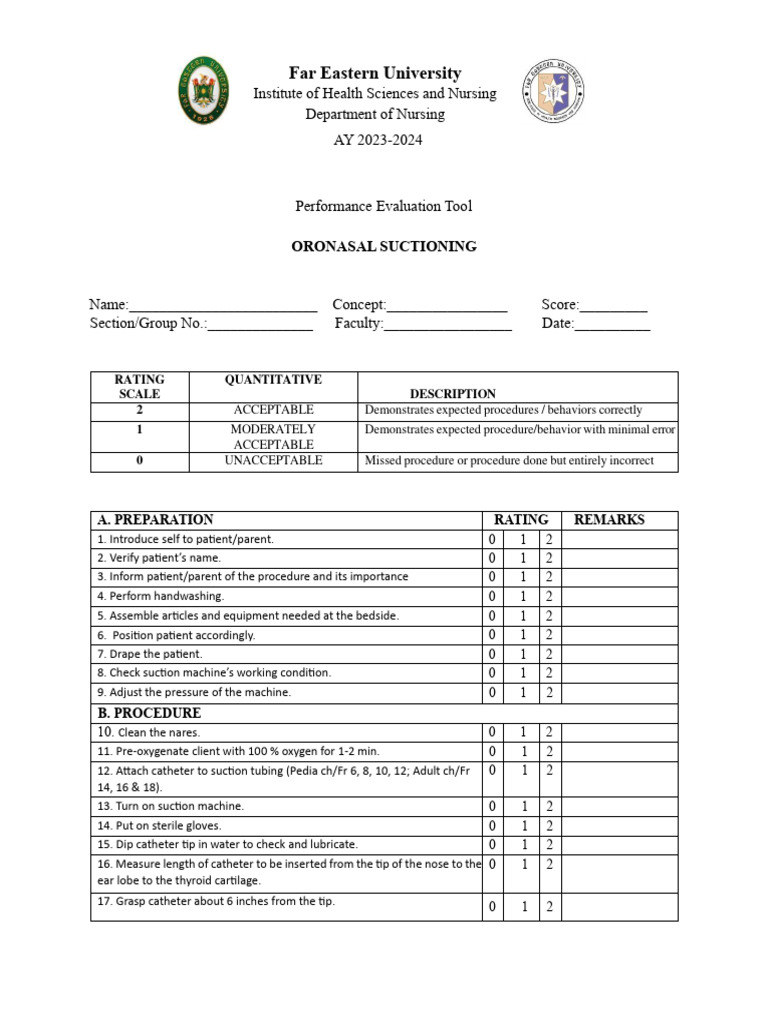Oronasal Suctioning Etool 2023 | PDF | Medical Specialties | Medicine
